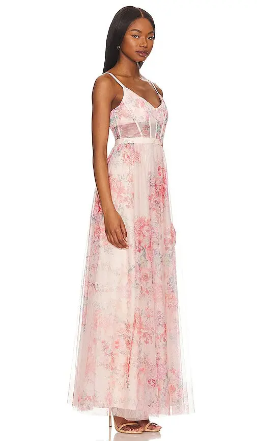 Bcbgmaxazria Long Evening Dress In Apricot Blush - 64% Off
